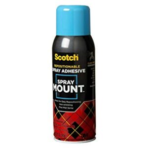 3M Safety Spray Mount Artist's Adhesive, One 10.25 Ounce Can (MMM6065), transparent, 3M6065