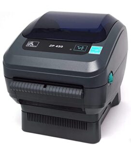 zebra zp450 (zp 450) label thermal bar code printer | usb, serial, and parallel connectivity 203 dpi resolution | made for ups worldship | includes jetset label software