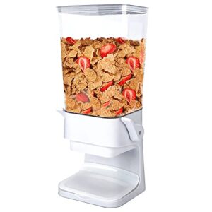 conworld cereal dispenser countertop, candy dispenser, big dry food cereal dispenser, not easy to crush food, can hold cereal, small snack, for home office hotel commercial bar, white (5000ml)