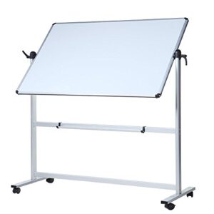 viz-pro double-sided magnetic mobile whiteboard, 48 x 36 inches, aluminium frame and stand