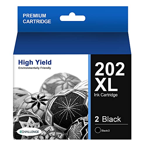 202XL 202 Ink cartridges Black-2 Pack Remanufactured Ink Cartridge Replacement for Epson 202 XL 202XL T202XL for Expression Home XP-5100 Workforce WF-2860 Printer