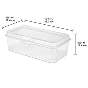 Sterilite 18058606 Large Flip Top, Clear, 6-Pack