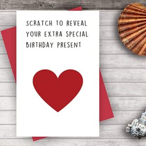 Scratch Birthday Card, Funny Special Birthday Present Interactive Card for Husband Boyfriend Fiance