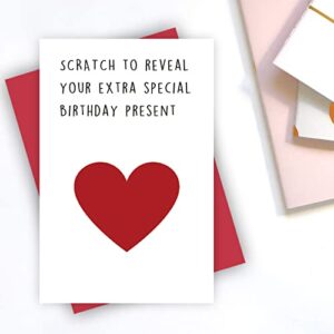 Scratch Birthday Card, Funny Special Birthday Present Interactive Card for Husband Boyfriend Fiance