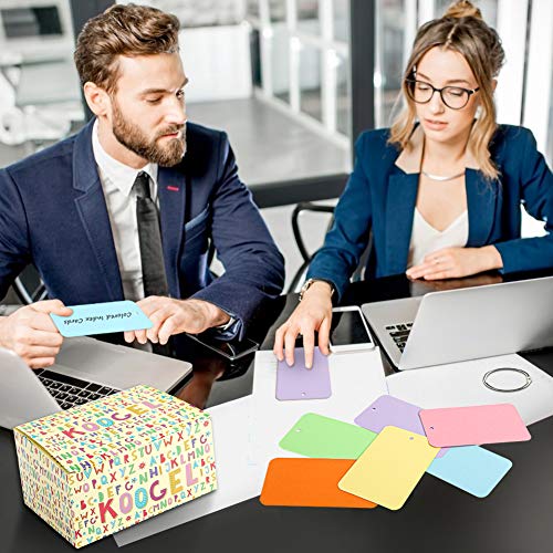 Koogel 480 Pcs Colored Index Cards, 3 x 5 Inch Study Cards Colored Notecards on Ring Flash Cards for School Learning Memory Recipe Cards Game Card