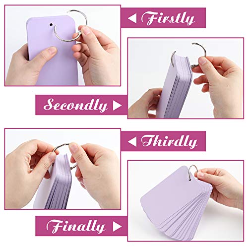 Koogel 480 Pcs Colored Index Cards, 3 x 5 Inch Study Cards Colored Notecards on Ring Flash Cards for School Learning Memory Recipe Cards Game Card