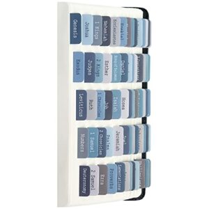 zieyomi bible tabs, bible journaling supplies, large print bible book tabs for women and men, 66 bible index tabs old and new testament, bible accessories, include 14 blank bible study tabs – blue