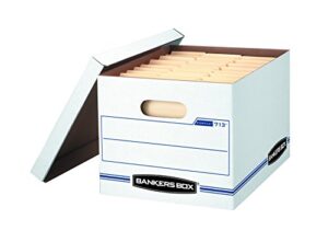 bankers box 0071301 stor/file storage box with lift-off lid, letter/legal, 12 x 10 x 15 inches, white, 12 pack