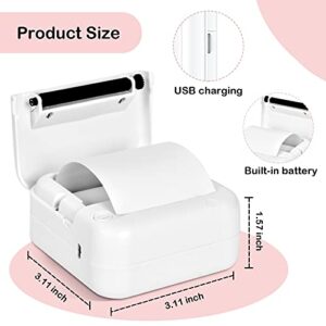 SUNLONG Mini Pocket Sticker Printer, Bluetooth Wireless Portable Mobile Printer Machine Thermal Printer for Notes, Memo, Photo, Pocket Label Receipt Printer Compatible with iOS & Android