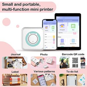 SUNLONG Mini Pocket Sticker Printer, Bluetooth Wireless Portable Mobile Printer Machine Thermal Printer for Notes, Memo, Photo, Pocket Label Receipt Printer Compatible with iOS & Android