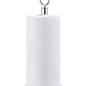 SunnyPoint Heavy Weighted Sturdy Paper Towel Holder Stand Dispenser with Stainless Base Fits Standard and Jumbo Sized Paper Towel, Chrome