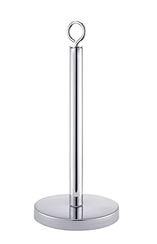 SunnyPoint Heavy Weighted Sturdy Paper Towel Holder Stand Dispenser with Stainless Base Fits Standard and Jumbo Sized Paper Towel, Chrome