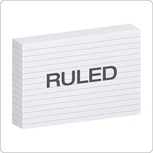 Oxford 4" x 6" Ruled White Index Cards, 100/Pack