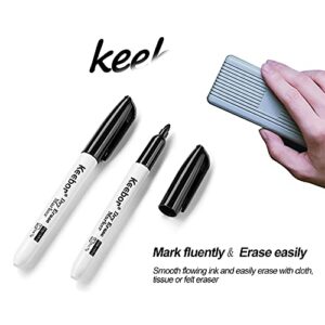 Keebor Basic Fine Tip Dry Erase Markers, Black, Bulk of 72 Pack Low-Odor Whiteboard Markers for Office School Home