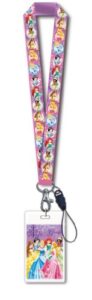 disney princess lanyard with card holder,pink,1″