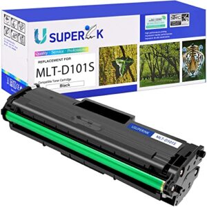 usuperink 1 pack compatible toner cartridge replacement for samsung mlt-d101s d101s 101s mltd101s black use in ml-2166w ml-2160 ml-2165 scx-3405w ml-2165w scx-3405fw scx-3400 scx-3401fh printer