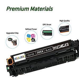 4-Pack Compatible HP 305A Black,Cyan, Magenta, Yellow Toner Cartridges Works with Laserjet Pro 400 Color M451dn M451nw M451dw MFP M475dw M475dn Pro 300 M375nw