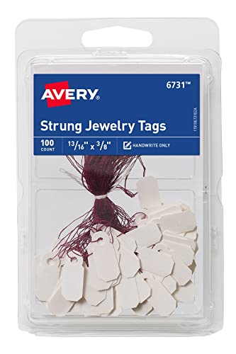 Avery Jewelry Tags, 0.8125 x 0.375 Inches, Pack of 100 (6731)