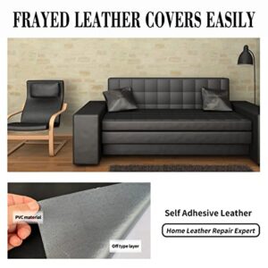 Shagoom Leather Repair Patch, 17X79 inch Repair Patch Self Adhesive Waterproof, DIY Large Leather Patches for Couches, Furniture, Kitchen Cabinets, Wall (17X79 inch, Black)