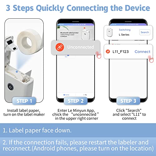 SKIO Label Maker Machine with Tape, L11 Portable Bluetooth Mini Label Printer for Labeling-no Ink Handheld Small Labeler Machine with Phone App, Fonts, Designs,Symbols,Barcode,for Organizing,Storage