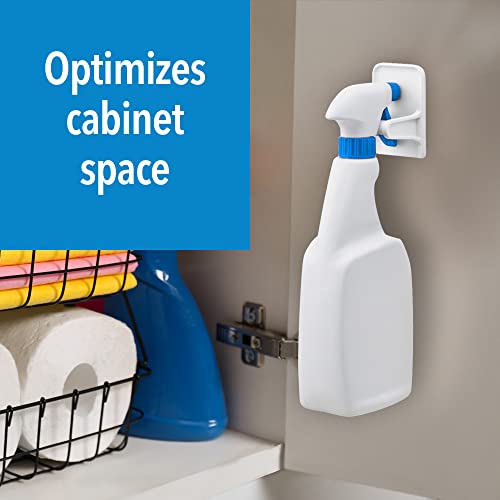 [6 Pack] Wall Mount Spray Bottle Holder to Create Storage Space - Easy to Install Spray Bottle Hanger - Strong Hold Spray Bottle Holder Wall Mount to a Variety of Surfaces - Spray Bottle Wall Holder