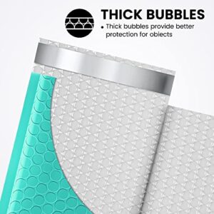 Fuxury Small Bubble Mailers 4x8 Inch 100 Pack, Teal Bubble Mailer, Self Seal Padded Envelopes Waterproof Mailing Envelopes Bubble Padded, Bubble Envelopes for Shipping, Small Business, Bulk #000