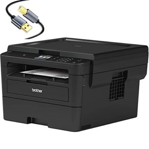 brother hl-l2395dwc wireless all-in-one monochrome laser printer for home office – print copy scan – 36ppm, 2400 x 600 dpi, 250-sheet, automatic duplex printing, hi-speed usb, tillsiy printer cable