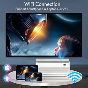 Native 1080P WiFi Bluetooth Projector, VISOUD 9500L with 120'' Screen Portable Outdoor Movie Projector, Zoom & 300'', Home Theater Video Projector Compatible w/ HDMI, VGA, TF, USB, AV, TV Stick, PS4