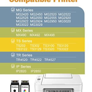 245XL 246XL Plus Black/Tri-Color Remanufactured Ink Cartridge Replacement for Canon PG-245 CL-246 XL for Canon PIXMA MX492 MX490 MG2522 TS3122 MG2525 MG2520 MG3022 IP2820 (2 Combo Pack)