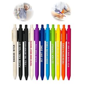 niziline 11/22pcs swear word daily pen set, yocartgo pens, funny pens, funny office gifts (11)