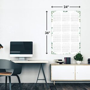 Simplified 2023 Yearly Wall Calendar - Double Sided Large 24" x 36” Calendar For Easy 12 Month Planning - Flexible Vertical or Horizontal Calendar For Your Office & Home