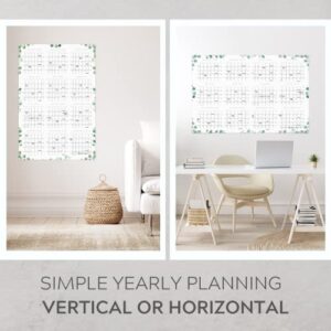 Simplified 2023 Yearly Wall Calendar - Double Sided Large 24" x 36” Calendar For Easy 12 Month Planning - Flexible Vertical or Horizontal Calendar For Your Office & Home