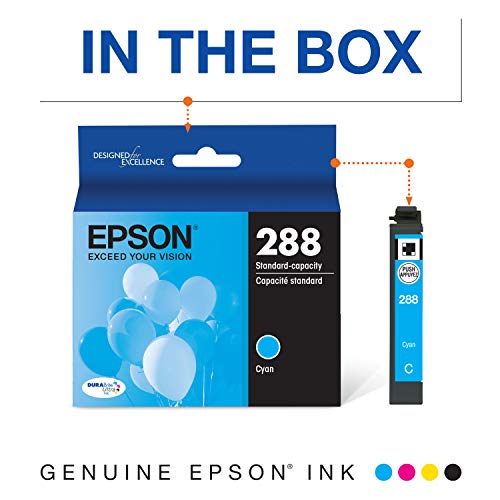 EPSON T288 DURABrite Ultra Ink Standard Capacity Cyan Cartridge (T288220-S) for select Epson Expression Printers