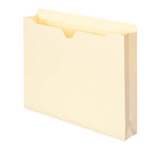 smead file jacket, reinforced straight-cut tab, 2″ expansion, letter size, manila, 50 per box (75560)