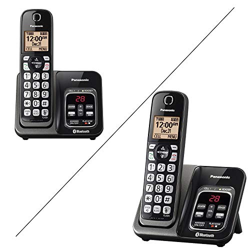 Panasonic KX-TG833SK Link2Cell Bluetooth with Talking Caller ID 3 Handset Cordless Phone (Renewed)