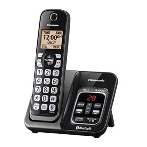 Panasonic KX-TG833SK Link2Cell Bluetooth with Talking Caller ID 3 Handset Cordless Phone (Renewed)