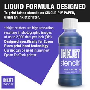 Tattoo Inkjet Stencil Ink - Revolutionary Stencils Printer Ink for Tattoos - 4 Oz Bottle