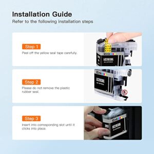 E-Z Ink(TM) Compatible Ink Cartridge Replacement for Brother LC203XL LC201XL LC203 LC201 to use with MFC-J480DW MFC-J880DW MFC-J4420DW MFC-J680DW MFC-J885DW (4 Black, 2 Cyan, 2 Magenta, 2 Yellow, 10 Pack)