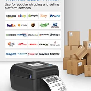 POLONO Label Printer, PL420 4x6 Thermal Printer, High-Speed Shipping Label Printer, Commercial Direct Thermal Printer, 2.25”x1.25” Direct Thermal Label, Perforated Sticker Labels