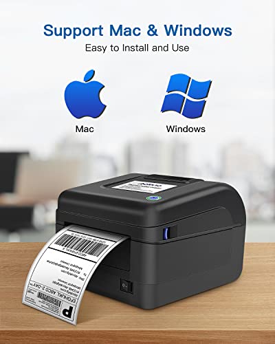 POLONO Label Printer, PL420 4x6 Thermal Printer, High-Speed Shipping Label Printer, Commercial Direct Thermal Printer, 2" Red Circle Thermal Sticker Labels, Self-Adhesive Stickers Labels