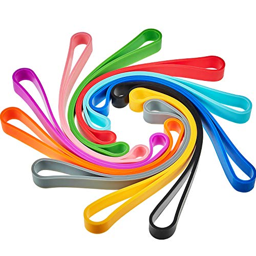 10 Pieces Large Silicone Rubber Bands 7 Inch Elastic Rubber Wrapping Bands Extra Large Rubber Bands for Notebook Office Outdoor Gear Gifts Packing Christmas(Multicolored)