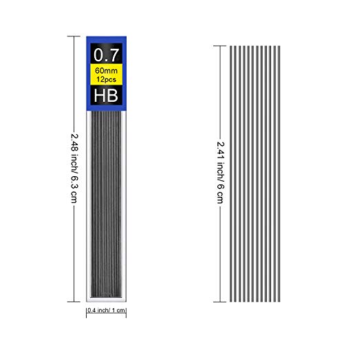 Morepack 240 Pieces Lead Refills with Plastic Box,0.7 mm HB,Break Resistant Mechanical Pencil Refills,20 Tubes