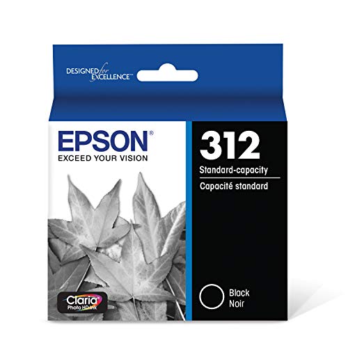 EPSON T312 Claria Photo HD -Ink Standard Capacity Photo Black -Cartridge (T312120-S) for select Epson Expression Photo Printers