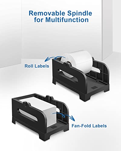 POLONO Label Printer, PL420 4x6 Thermal Printer, High-Speed Shipping Label Printer, Commercial Direct Thermal Printer, Label Holder, Thermal Label Holder for Fan-Fold and Roll Labels