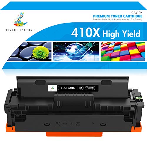 TRUE IMAGE Compatible Toner Cartridge Replacement for HP 410X CF410X CF410A 410A M477 M452 Color Pro MFP M477fdw M477fnw M452dw M477fdn M452nw M452dn M377dw Printer Ink (Black, 1-Pack)