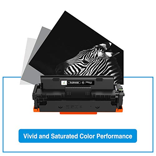 TRUE IMAGE Compatible Toner Cartridge Replacement for HP 410X CF410X CF410A 410A M477 M452 Color Pro MFP M477fdw M477fnw M452dw M477fdn M452nw M452dn M377dw Printer Ink (Black, 1-Pack)