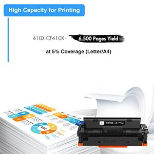 TRUE IMAGE Compatible Toner Cartridge Replacement for HP 410X CF410X CF410A 410A M477 M452 Color Pro MFP M477fdw M477fnw M452dw M477fdn M452nw M452dn M377dw Printer Ink (Black, 1-Pack)