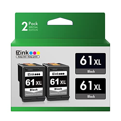 E-Z Ink (TM Remanufactured Ink Cartridge Replacement for HP 61XL 61 XL High Yield for HP Envy 4500 4502 5530 DeskJet 2512 1512 2542 2540 2544 3052a 1055 2548 OfficeJet 4630 Printer (2 Black,2Pack)