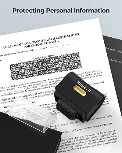 MUNBYN Identity Theft Protection Roller Stamp with a Box Opener, Shipping Label Printer