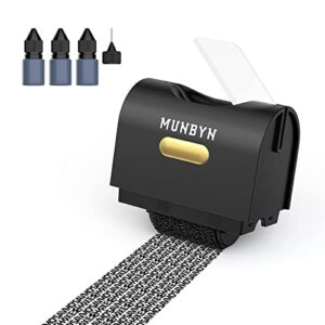 MUNBYN Identity Theft Protection Roller Stamp with a Box Opener, Shipping Label Printer